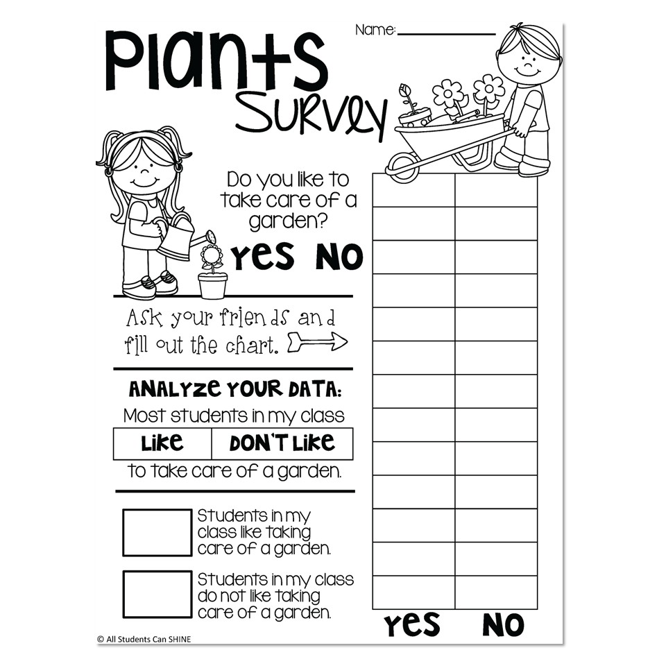 Plants Unit - Plants Survey - Lucky Little Learners