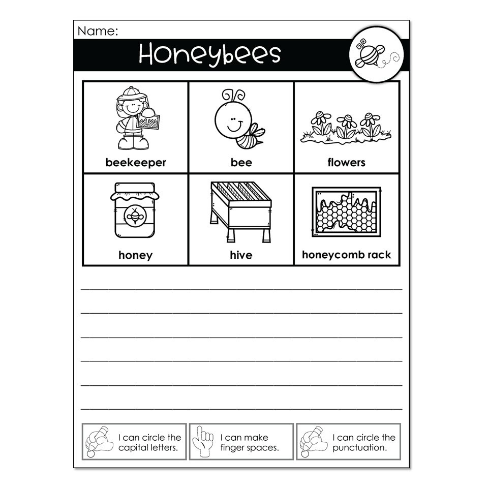Writing with Word Lists - Honeybees - Lucky Little Learners