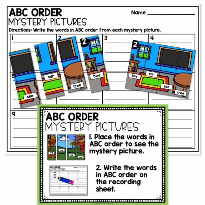 1st Grade Grammar Center - ABC Order - Lucky Little Learners