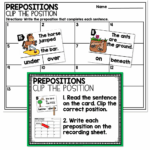 1st Grade Grammar Center - Prepositions - Lucky Little Learners