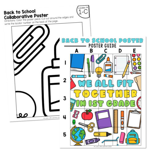 Back to School Collaborative Poster - We All Fit Together in First ...