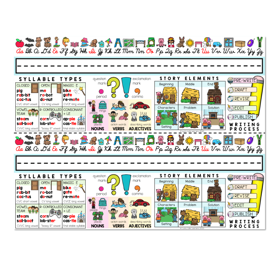 Classroom Setup – Desk Name Plates – ELA Version - Cursive - Lucky ...