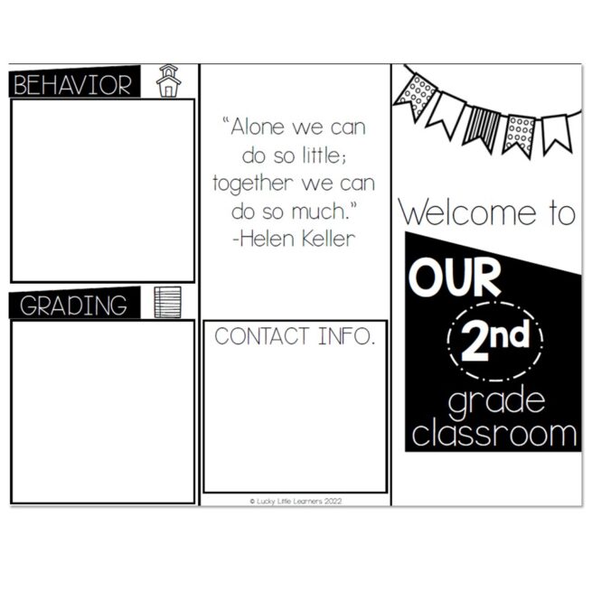 Classroom Setup - Open House - Parent Brochure - Lucky Little Learners