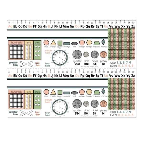 Desk Plates Muted Tones - Version 3 - Alternating colors on 120 chart ...
