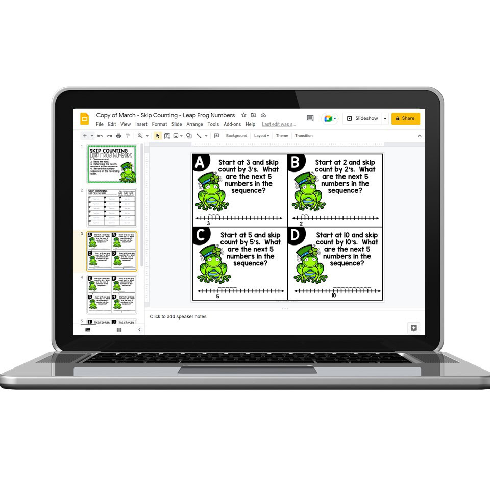 Digital - 2nd Grade March Math Center - Skip Counting - Lucky Little ...