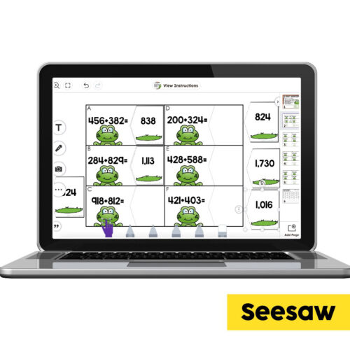 Digital Seesaw - 2nd Grade May Math Center - 3 Digit Addition - Lucky ...