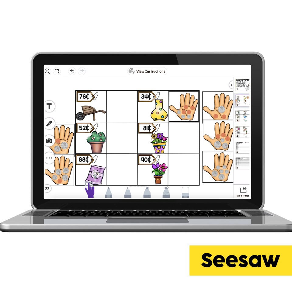 Digital Seesaw - 2nd Grade May Math Center - Counting Money - Lucky ...