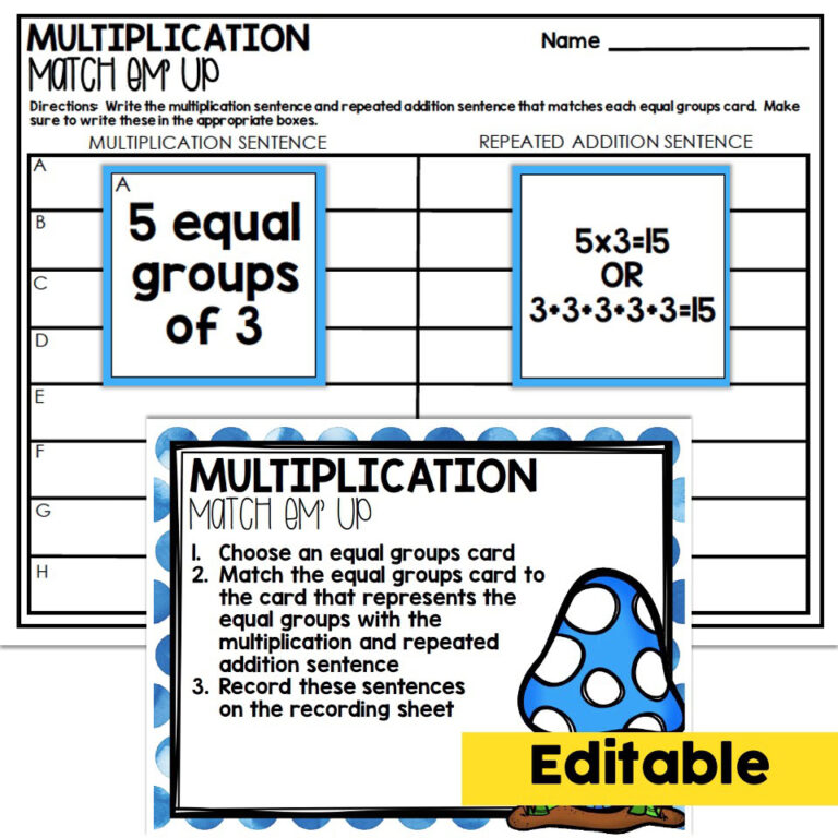 Editable - 2nd Grade May Math Center - Multiplication - Lucky Little ...