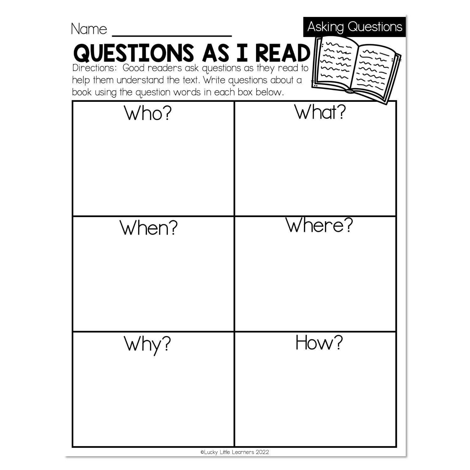 Fall- Early Finishers 1st Grade - ELA - Asking Questions - Questions As ...