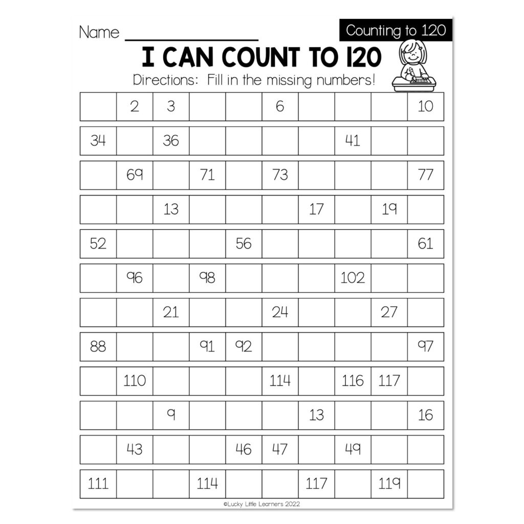 Fall- Early Finishers 1st Grade - Math - Counting to 120 - I Can Count ...