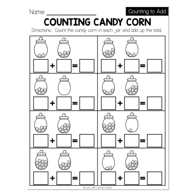 Fall- Early Finishers 1st Grade - Math - Counting to Add - Counting ...