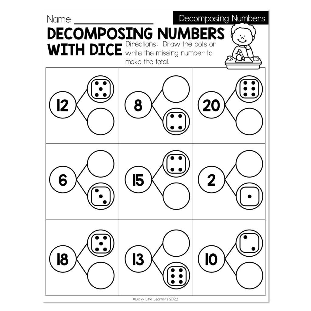 Fall- Early Finishers 1st Grade - Math - Decomposing Numbers ...