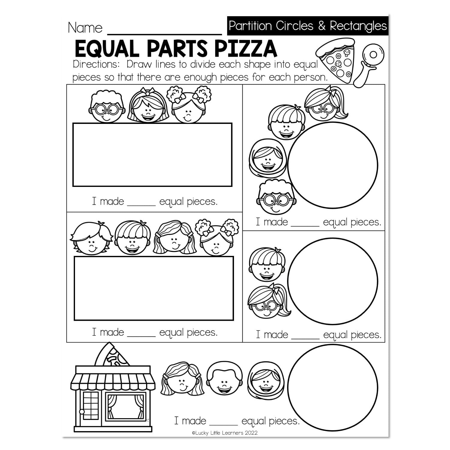 Fall- Early Finishers 1st Grade - Math - Partition Circles and ...