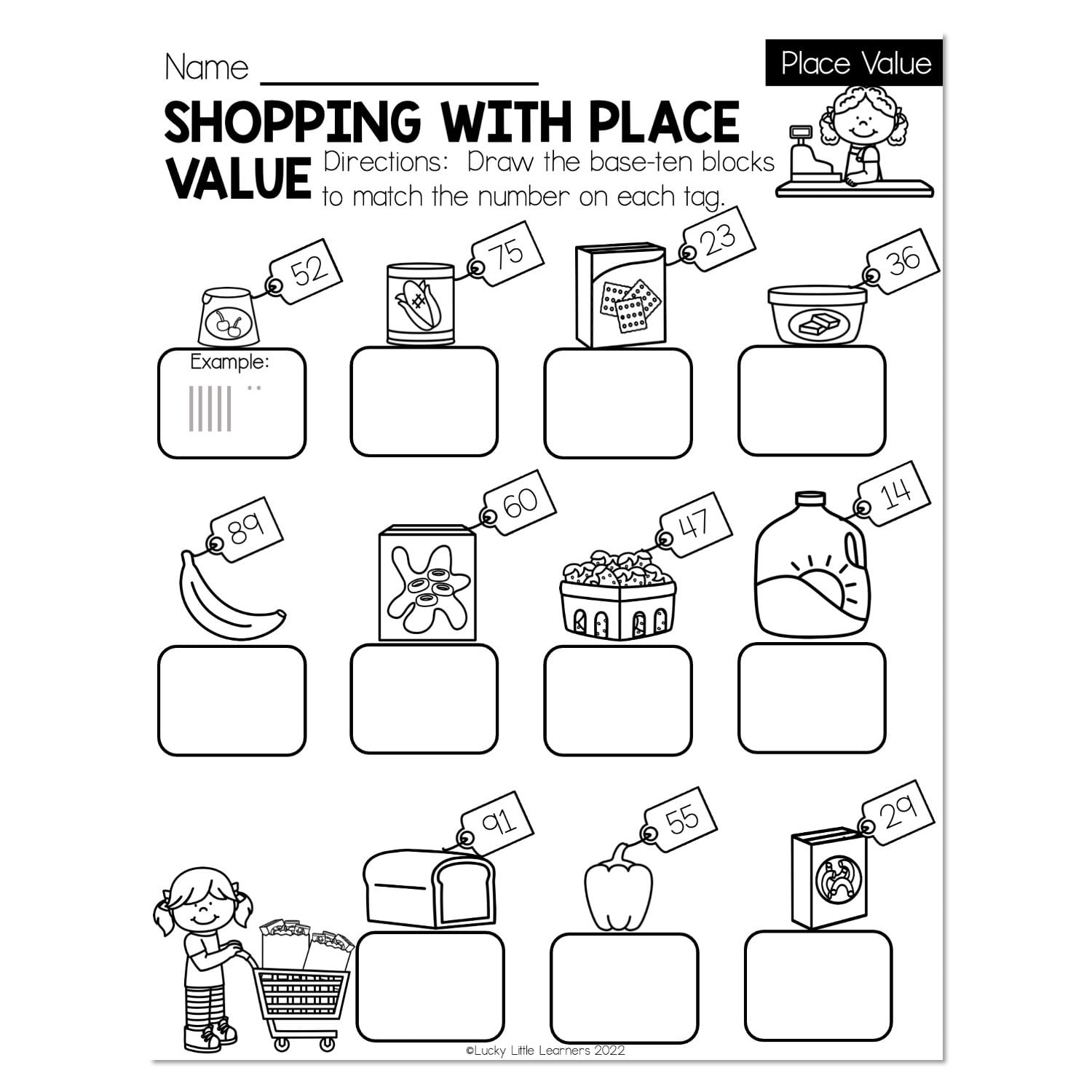 Fall- Early Finishers 1st Grade - Math - Place Value - Shopping With ...