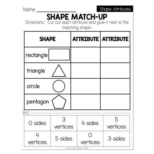 Fall- Early Finishers 1st Grade - Math - Shape Attributes - Shape Match ...