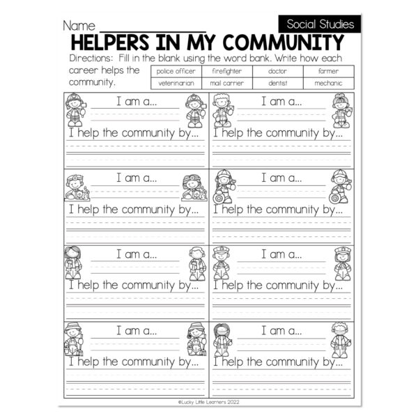 Fall- Early Finishers 1st Grade - Social Studies - Helpers In My ...
