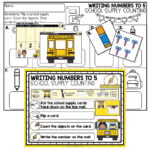 Kindergarten Math Center - August - Writing Numbers to 5 - School ...