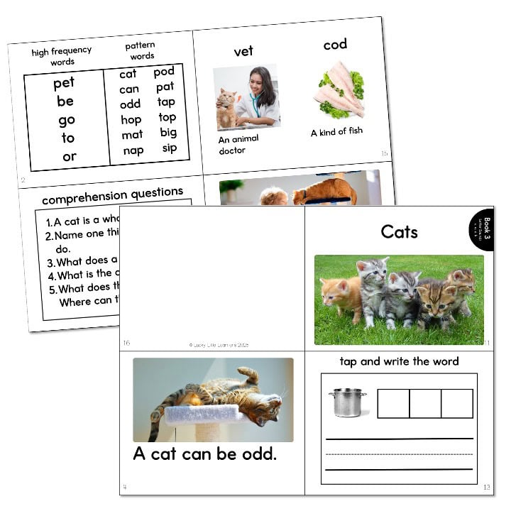 Lucky Little Readers - Nonfiction - Book Three - CVC Short O - Cats ...