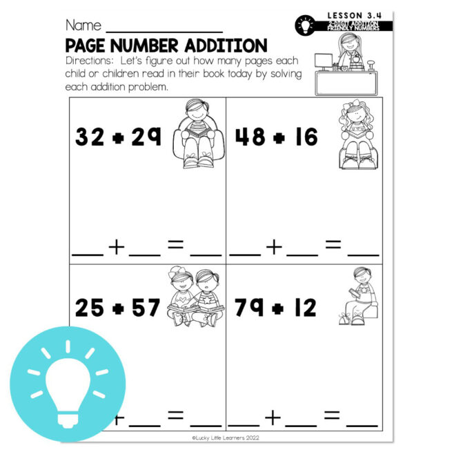 Lucky to Learn Math - 2-Digit Addition Friendly Numbers - Lesson 3.4 ...