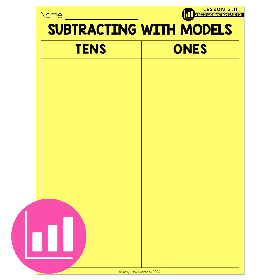 Lucky to Learn Math - 2-Digit Subtraction with Base Ten Blocks - Lesson ...