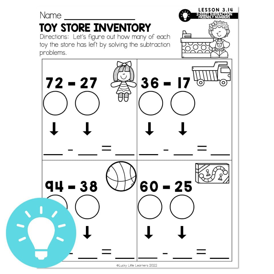Lucky to Learn Math - 2-Digit Subtraction with Friendly Numbers ...