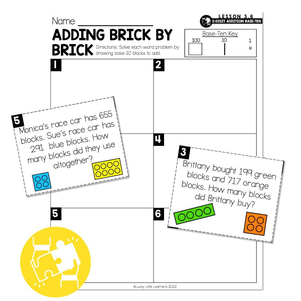 Lucky to Learn Math - 3-Digit Addition with Base Ten Blocks - Lesson 3. ...