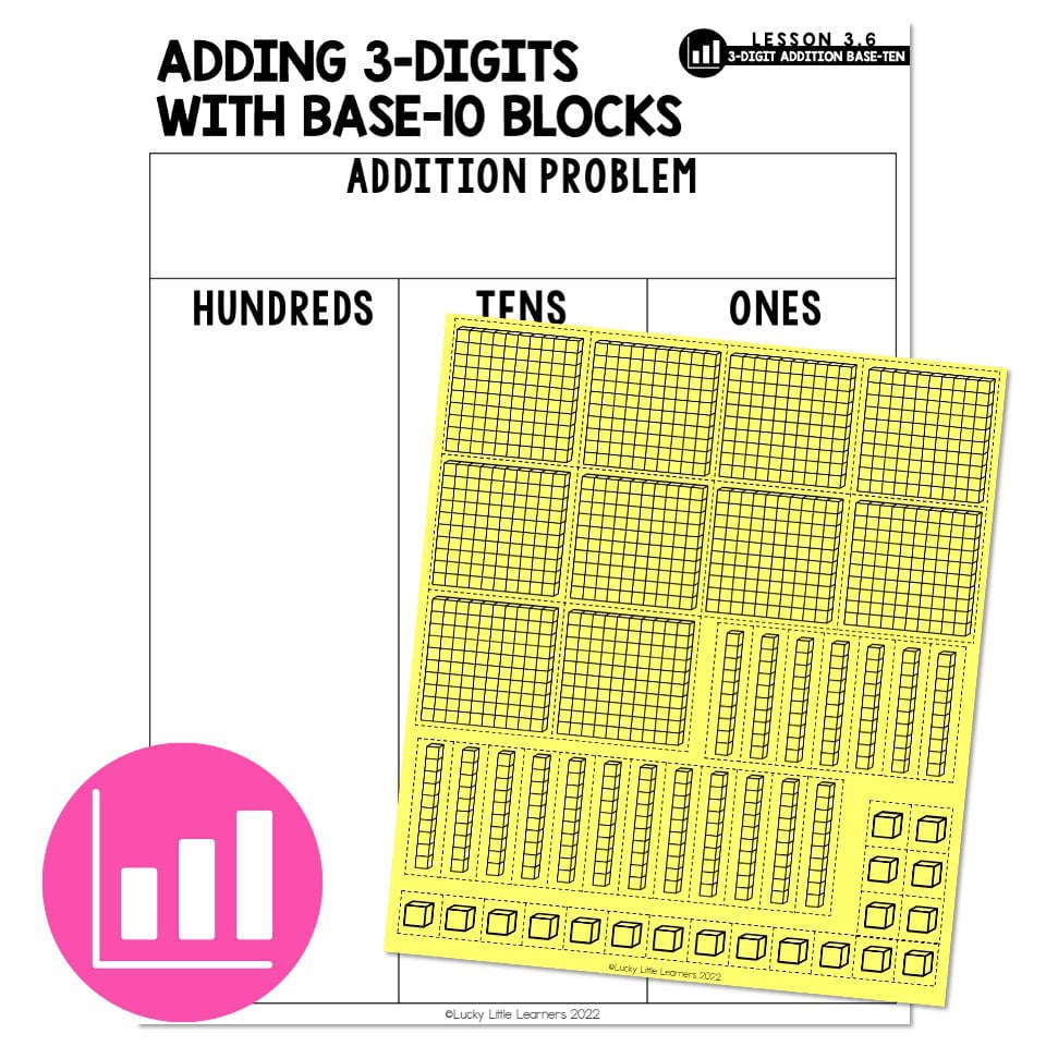Lucky to Learn Math - 3-Digit Addition with Base Ten Blocks - Lesson 3. ...