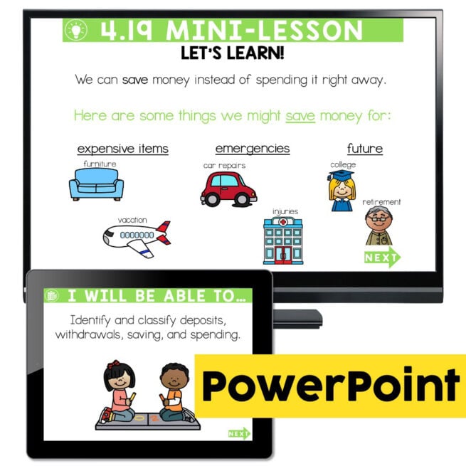 Lucky to Learn Math - Deposits Withdrawals Saving Spending - Lesson 4. ...