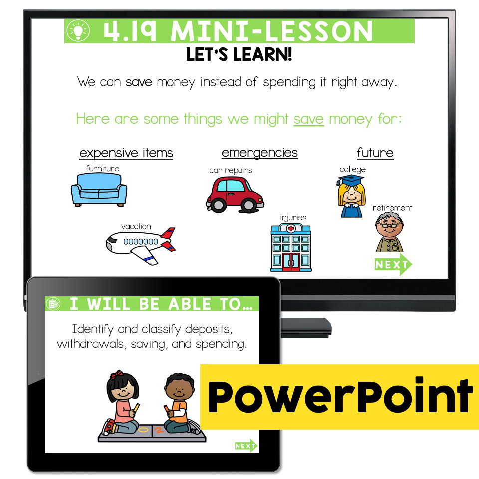 Lucky to Learn Math - Deposits Withdrawals Saving Spending - Lesson 4. ...