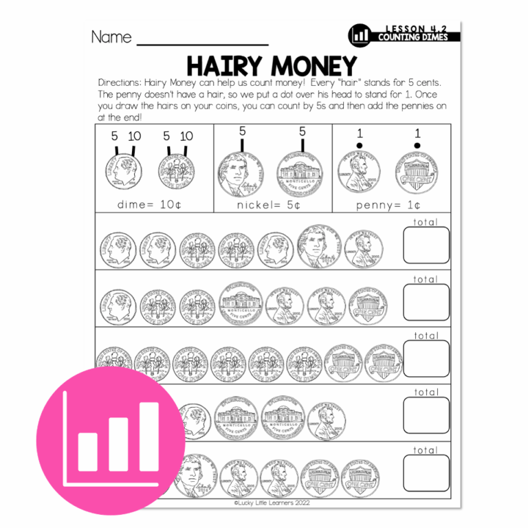 Lucky to Learn Math - Dimes - Lesson 4.2 - Hairy Money ...