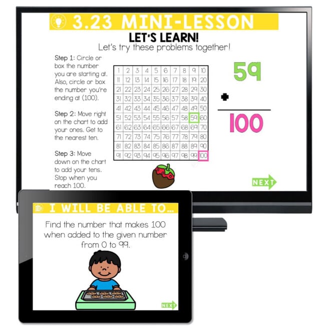 Lucky to Learn Math - Lesson 3.23 - Missing Addend to 100 - Teaching ...