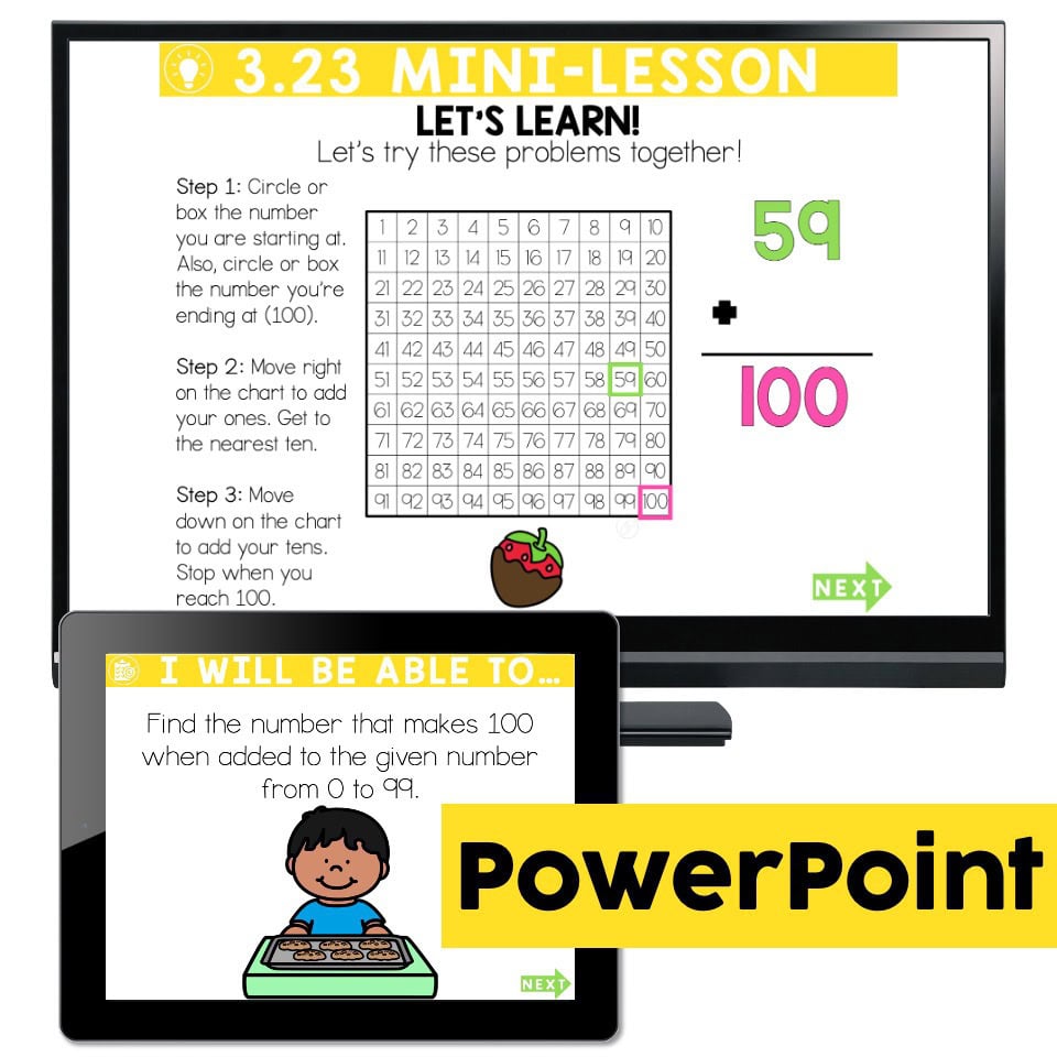 Lucky to Learn Math - Lesson 3.23 - Missing Addend to 100 - Teaching ...