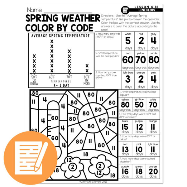 Lucky to Learn Math - Lesson 6.12 - Line Plots - Independent Practice ...