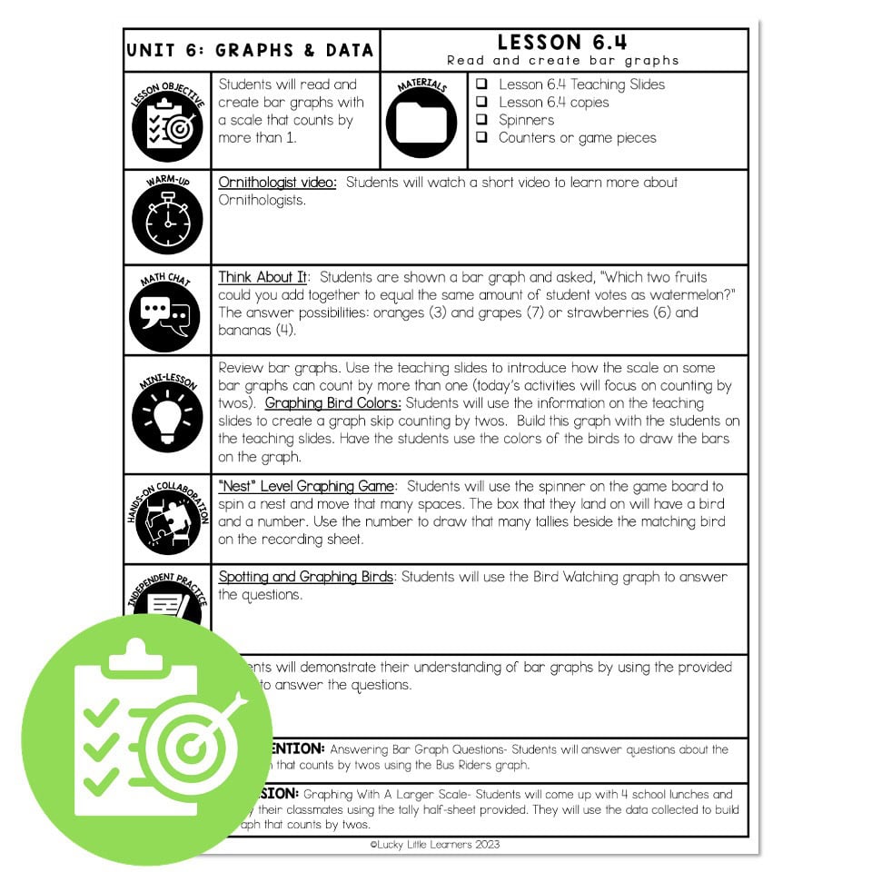 Lucky to Learn Math - Lesson 6.4 - Read and Create Bar Graphs - Lesson ...