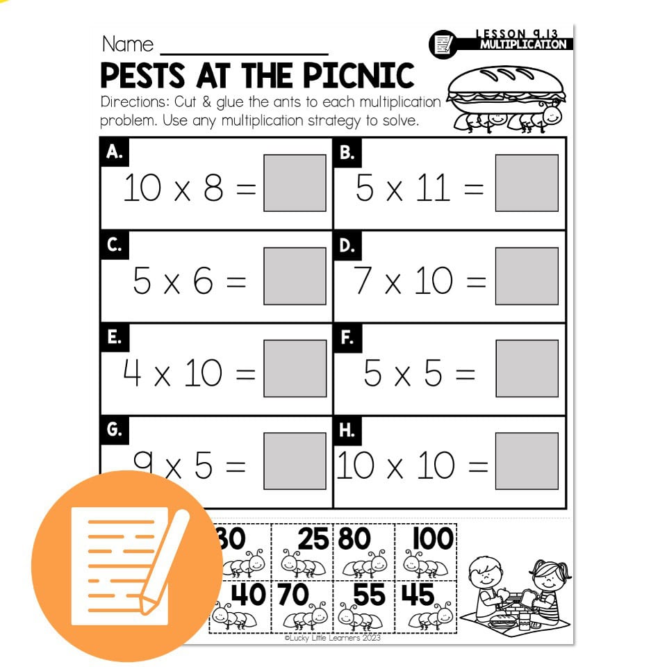 Lucky to Learn Math - Lesson 9.13 - Multiplication - Independent ...