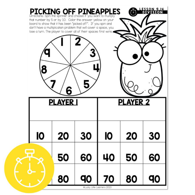 Lucky to Learn Math - Lesson 9.14 - Division - Warm Up - Picking Off ...