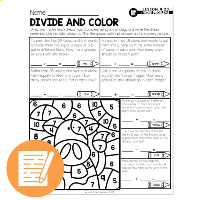Lucky to Learn Math - Lesson 9.20 - Division Word Problems ...