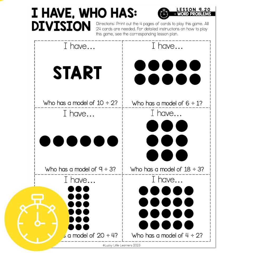 Lucky to Learn Math - Lesson 9.20 - Division Word Problems - Warm Up ...