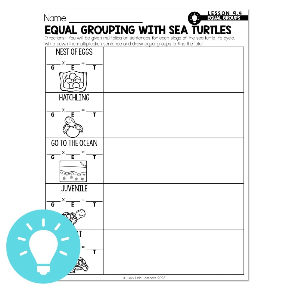 Lucky to Learn Math - Lesson 9.4 - Equal Groups - Mini Lesson - Equal ...