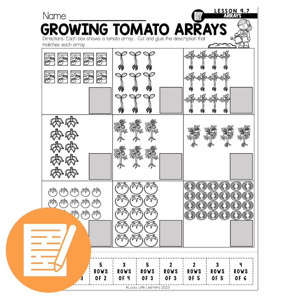 Lucky to Learn Math - Lesson 9.7 - Arrays - Independent Practice ...