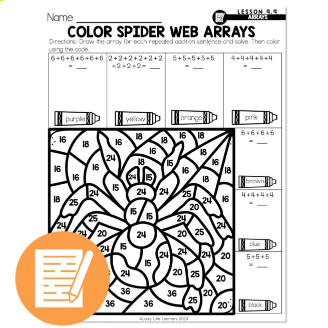 Lucky to Learn Math - Lesson 9.9 - Arrays - Independent Practice ...