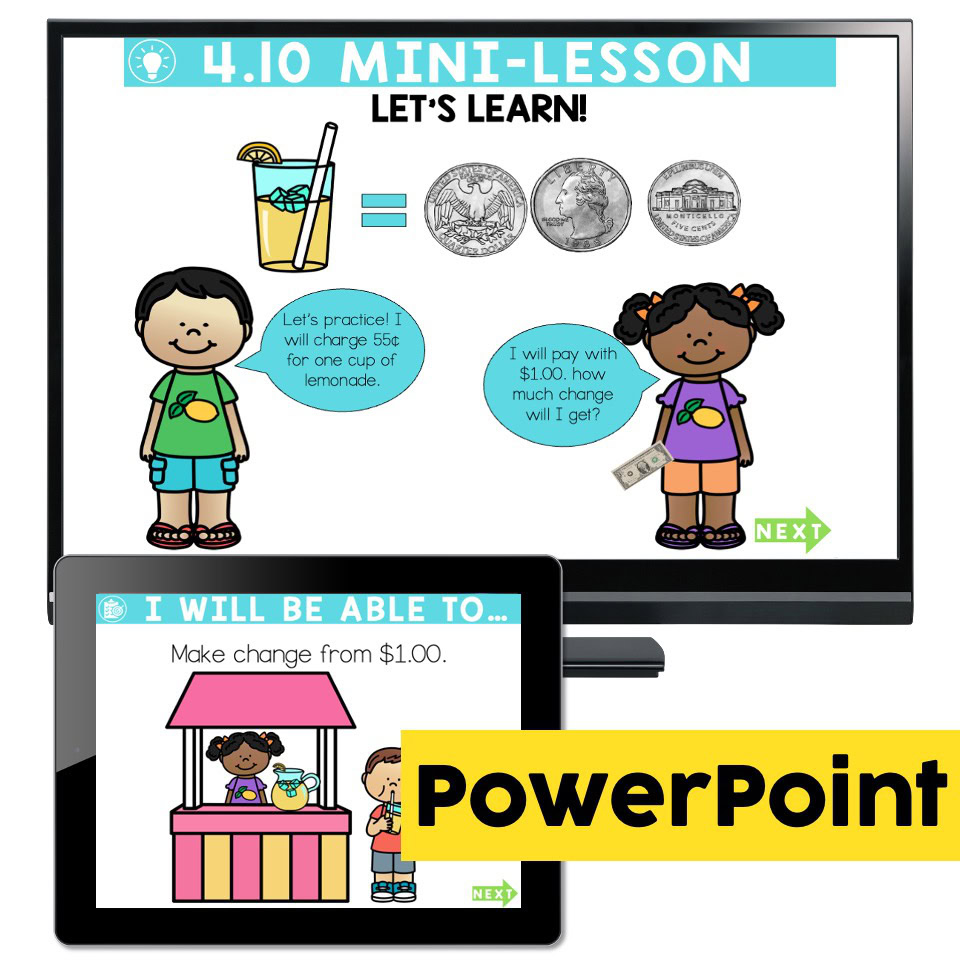 Lucky to Learn Math - Make Change from A Dollar - Lesson 4.10 ...