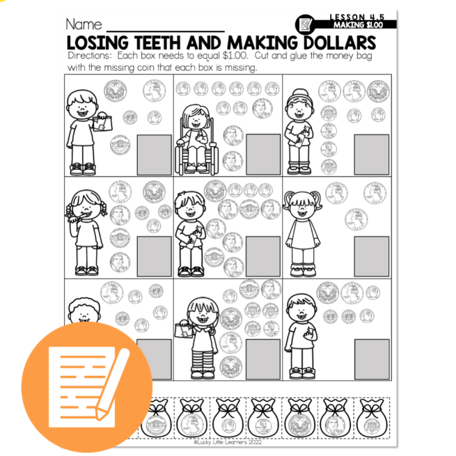 Lucky to Learn Math - Make a Dollar - Lesson 4.5 - Losing Teeth and ...