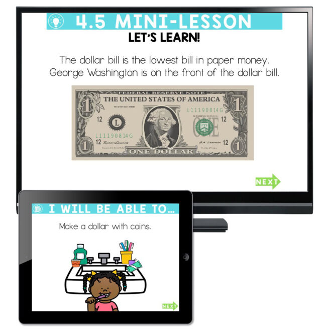 Lucky to Learn Math - Make a Dollar - Lesson 4.5 - Teaching Slides ...