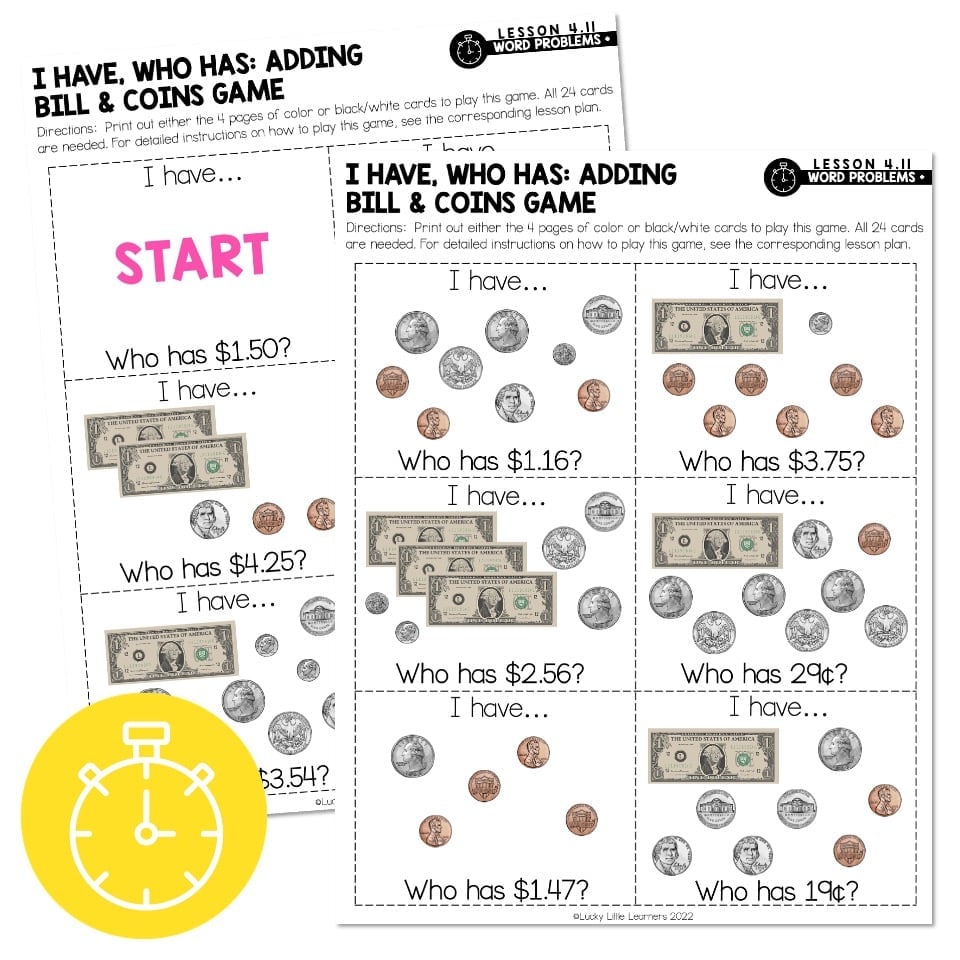 Lucky to Learn Math - One Step Addition Money Word Problems - Lesson 4. ...