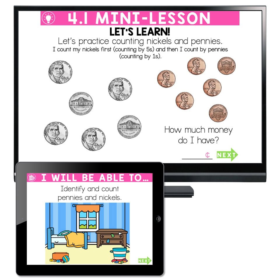 Lucky to Learn Math - Pennies and Nickels - Lesson 4.1 - Teaching ...