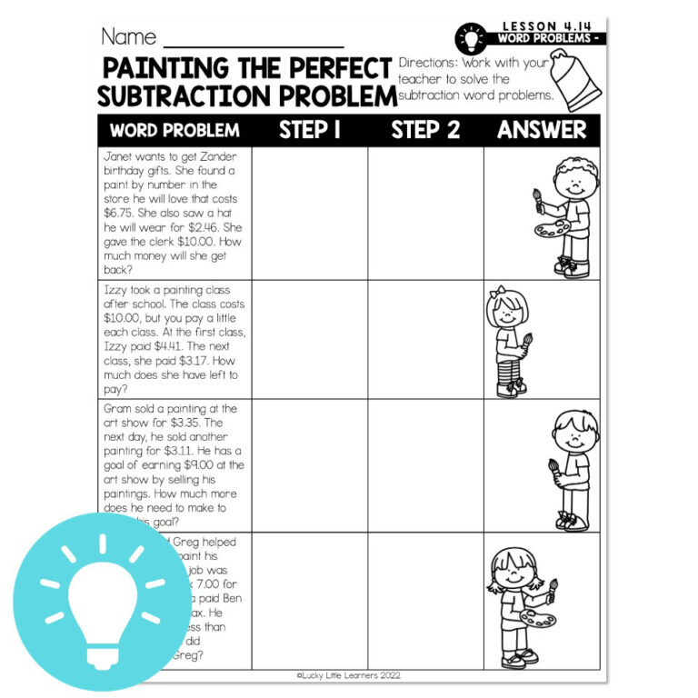 Lucky to Learn Math - Two Step Subtraction Money Word Problems - Lesson ...