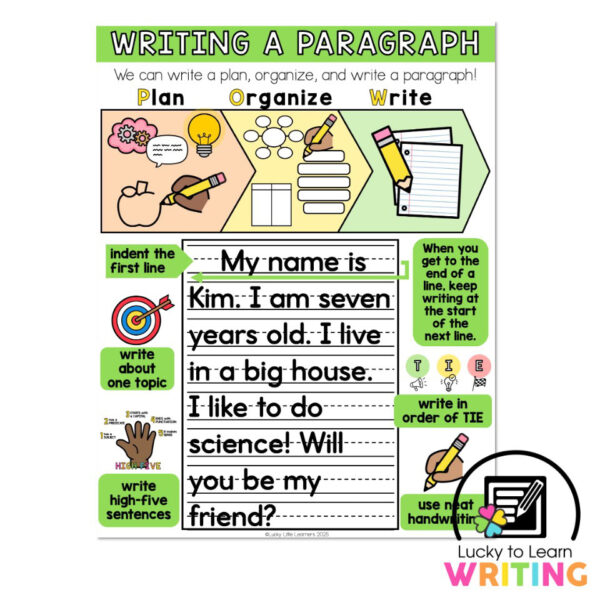 Lucky to Learn Writing 1st Grade - Unit 1 Writing Foundations- Anchor ...