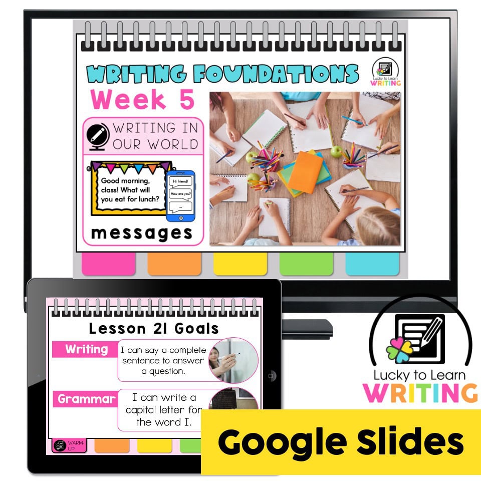 Lucky to Learn Writing 1st Grade - Unit 1 Writing Foundations - Week 5 ...