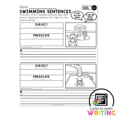 Lucky to Learn Writing 1st Grade - Unit 1 Writing Foundations - Writing ...
